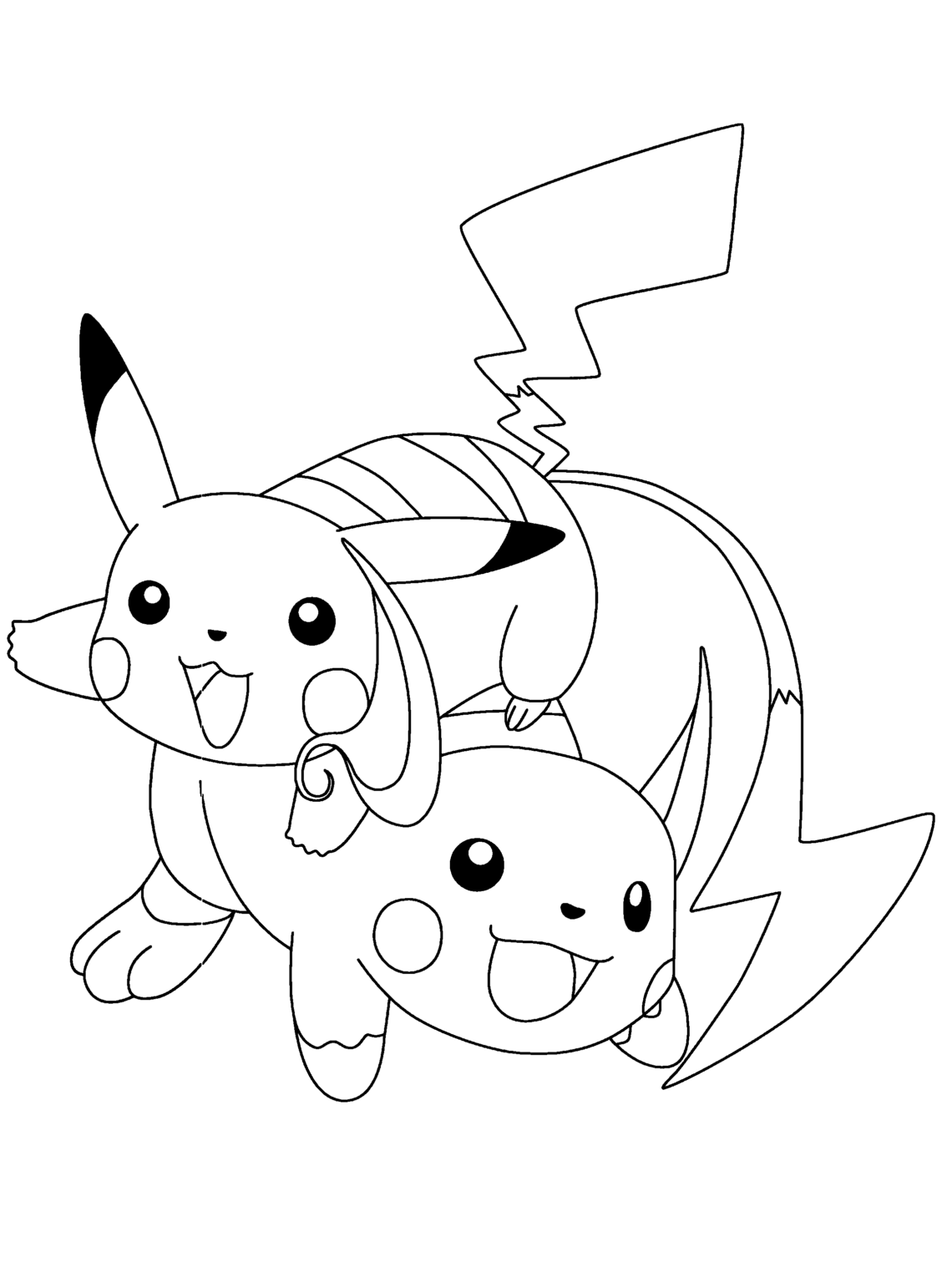 Kolorowanki pikachu do druku za Darmo! ☄️Kolorowanki24.pl