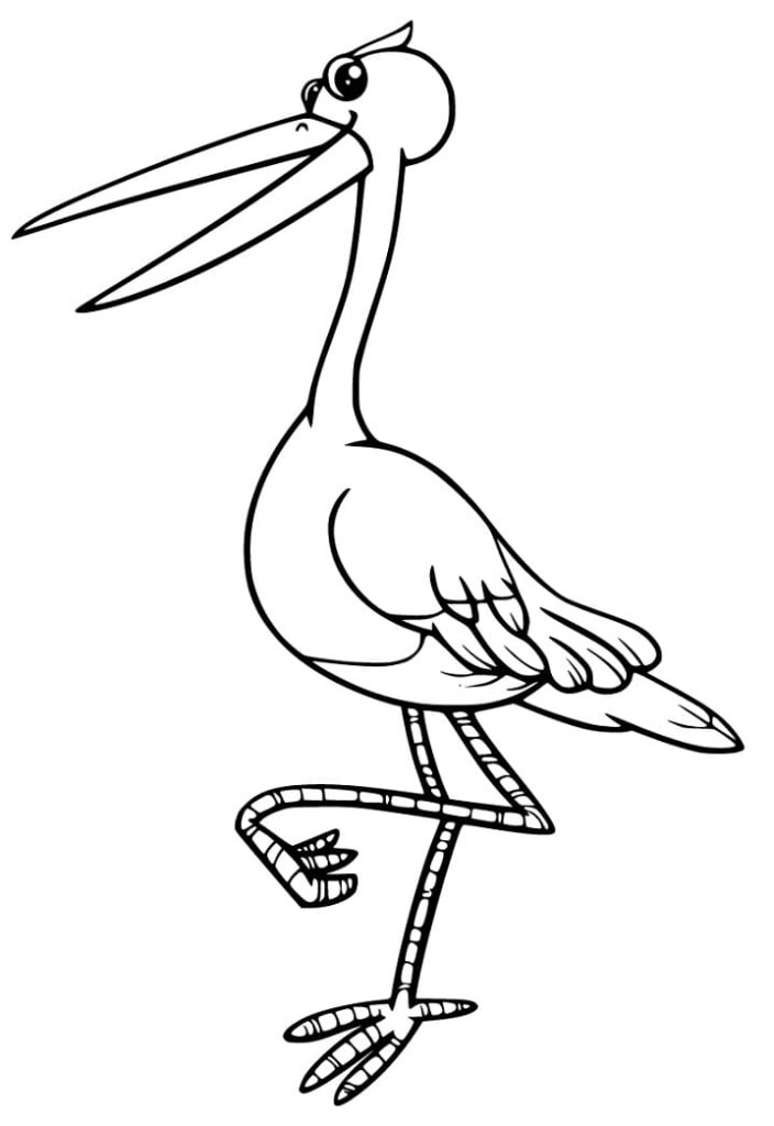 Kolorowanki bocian do druku za Darmo! ☄️Kolorowanki24.pl